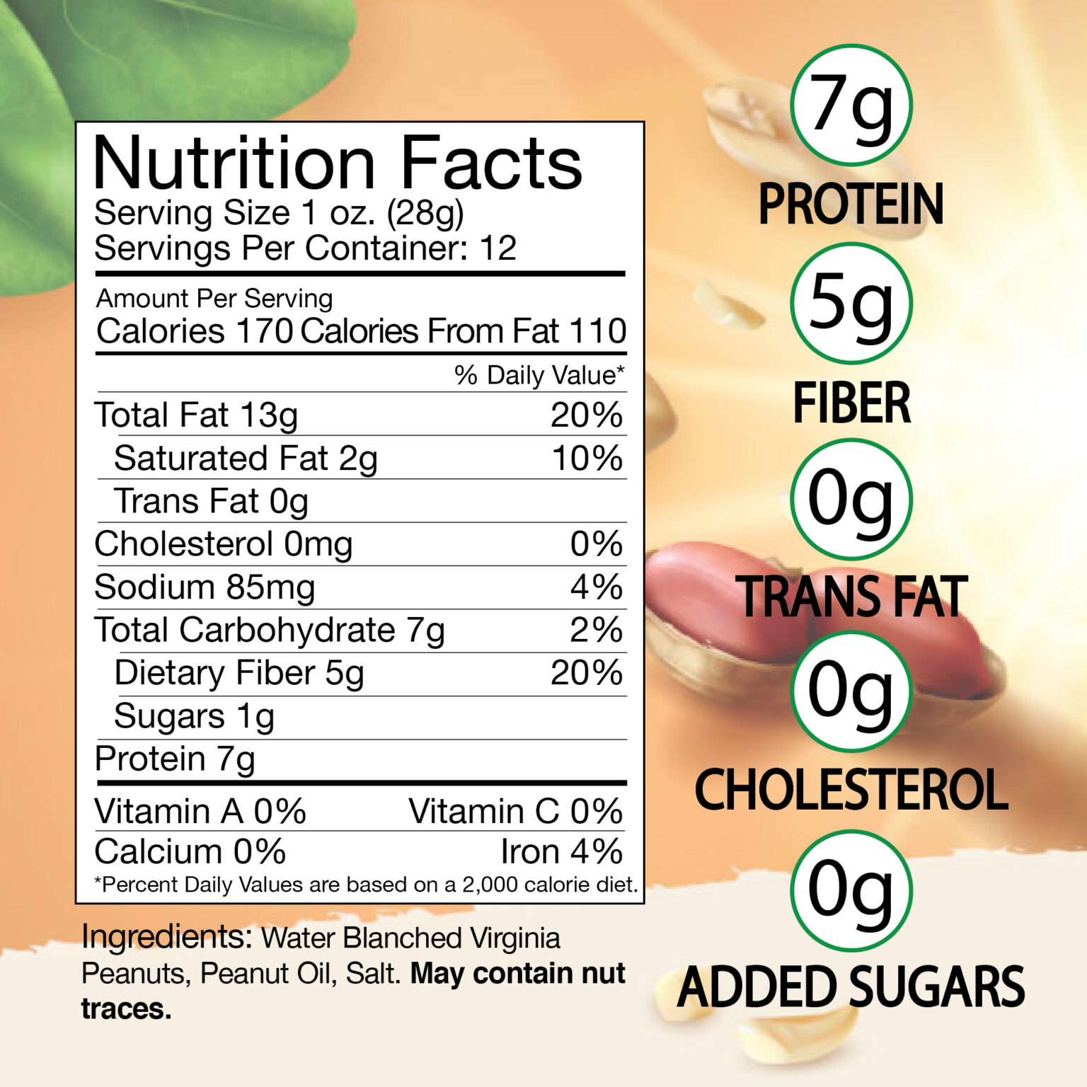 Salted Peanuts - Tasty, Crunchy Virginia Peanuts